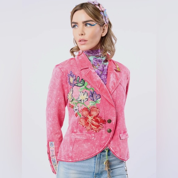 Aratta | Jackets & Coats | New Aratta French Terry Embroidered Blazer ...